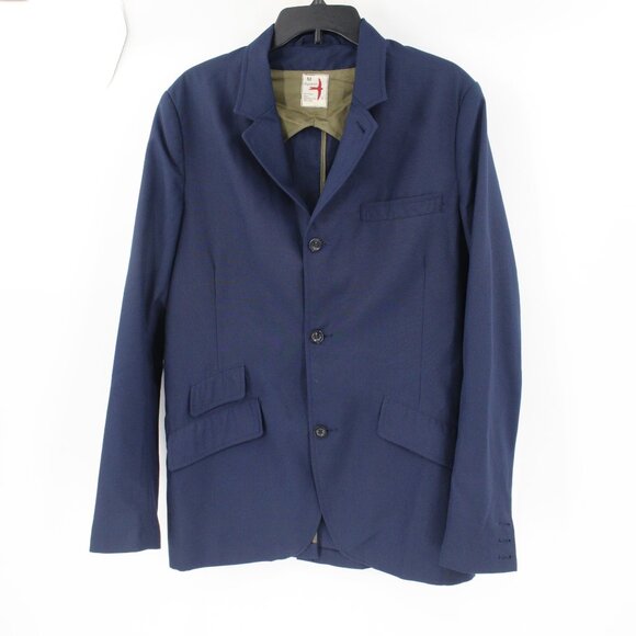 Relwen | Jackets & Coats | Relwen Blazer Mens Medium Collared Blue ...